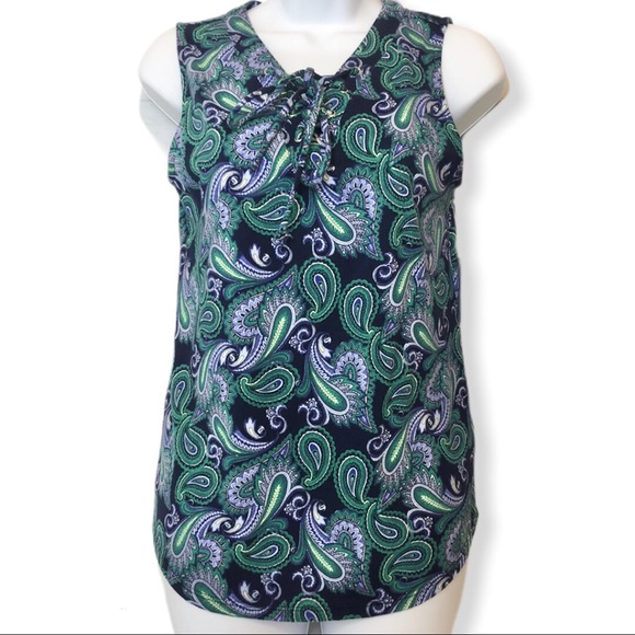 Laura Scott | Tops | Laura Scott Small Spring Lace Up Tank Shirt ...